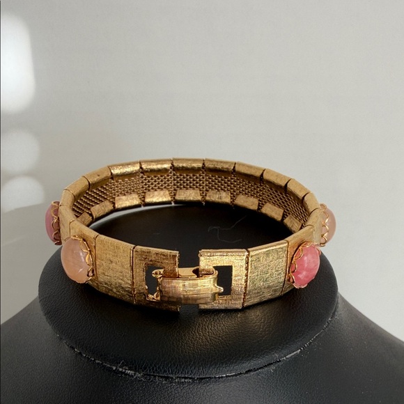 Jewelry | Matte Gold Tone And Pink Bracelet | Poshmark